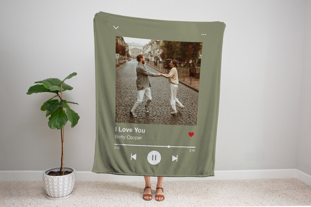 Personalized Song Photo Blanket, Custom Music Gift - Etsy