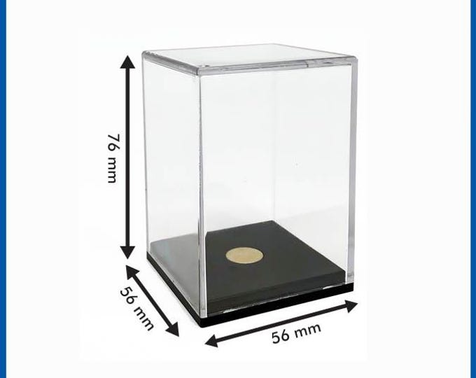 Acrylic Showcase Box for Display, 2 3/16" Tall X 1 3/16" Wide on Four ...