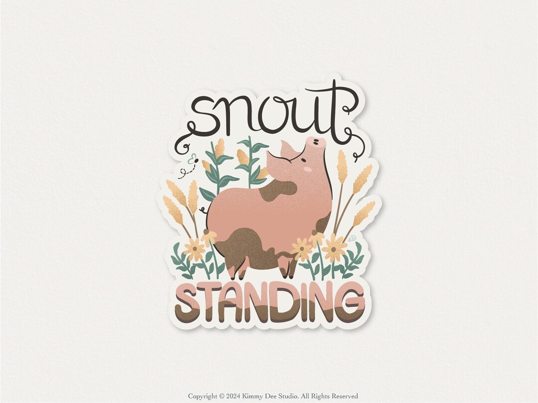 Cute Pig Sticker for Kids - Farm Animal Sticker, Farm Theme Decor, Pig ...