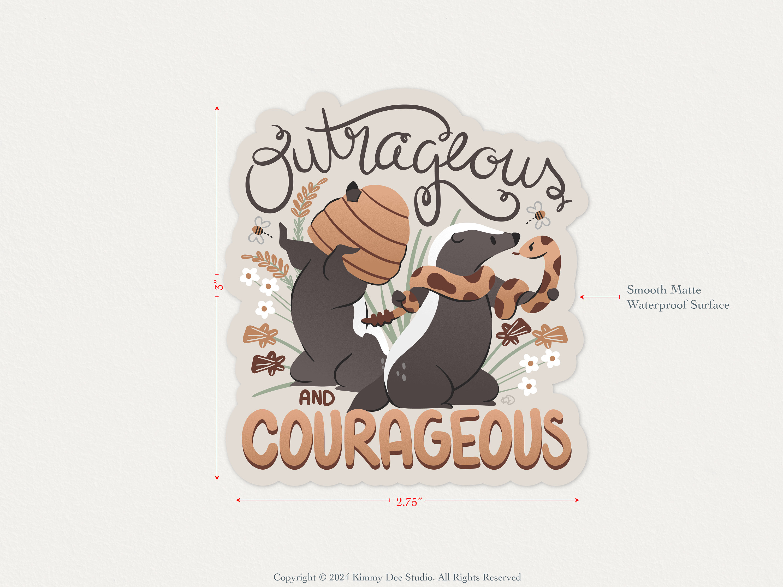Honey Badger Sticker for Kids Sticker Honey Badger Theme Sticker ...
