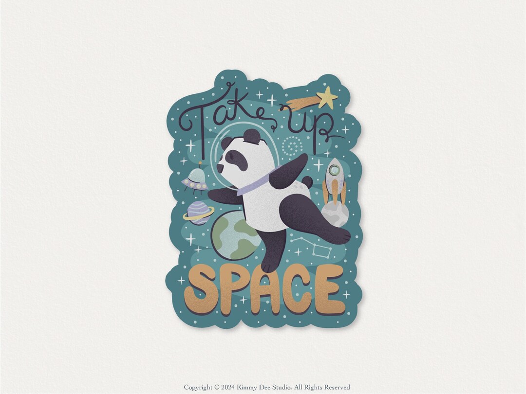 Panda Sticker for Kids Sticker Space Theme Sticker for Children Cute ...