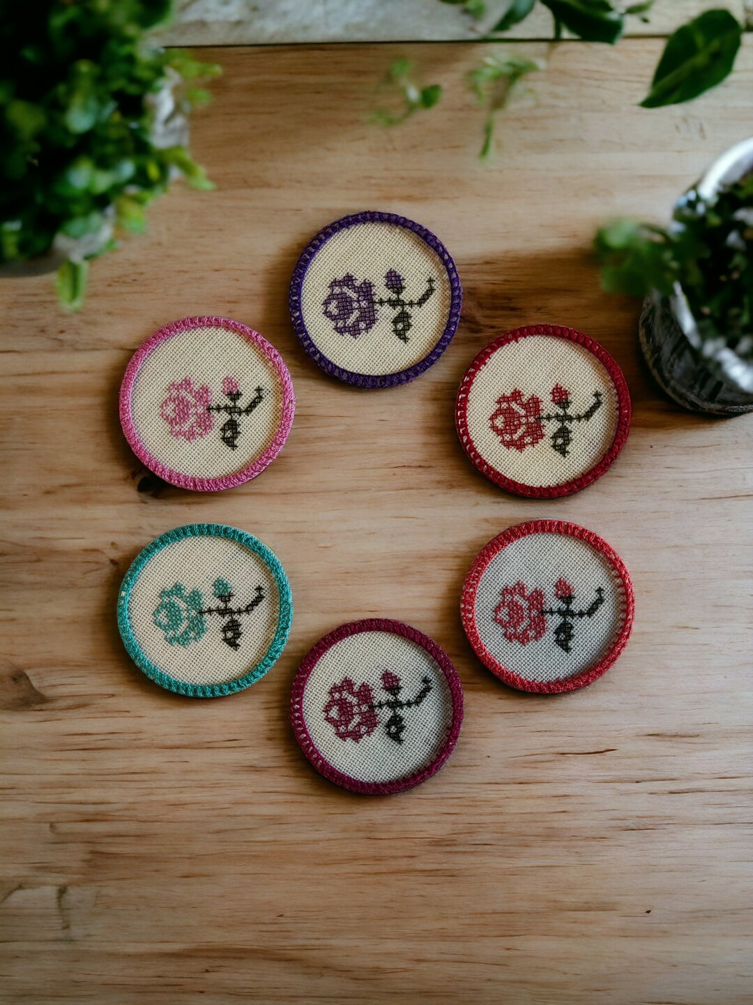 Handcrafted Crochet and Cross-stitched Coasters, Authentic Beverage ...