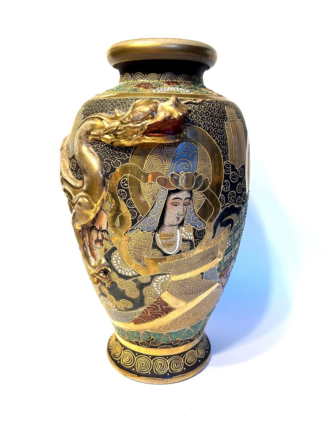 Antique Japanese Satsuma Vase 13” - Etsy