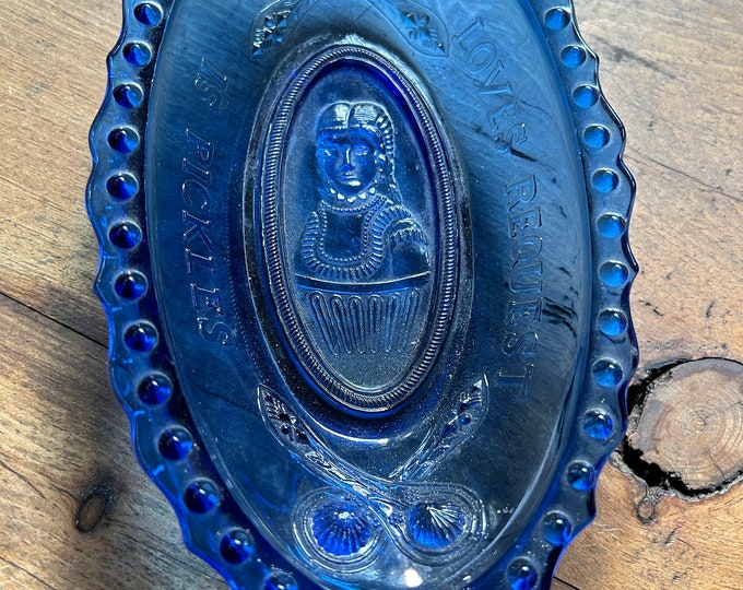 Imperial Glass Cobalt Blue Oval Pickle Plate - Loves Request is Pickles ...