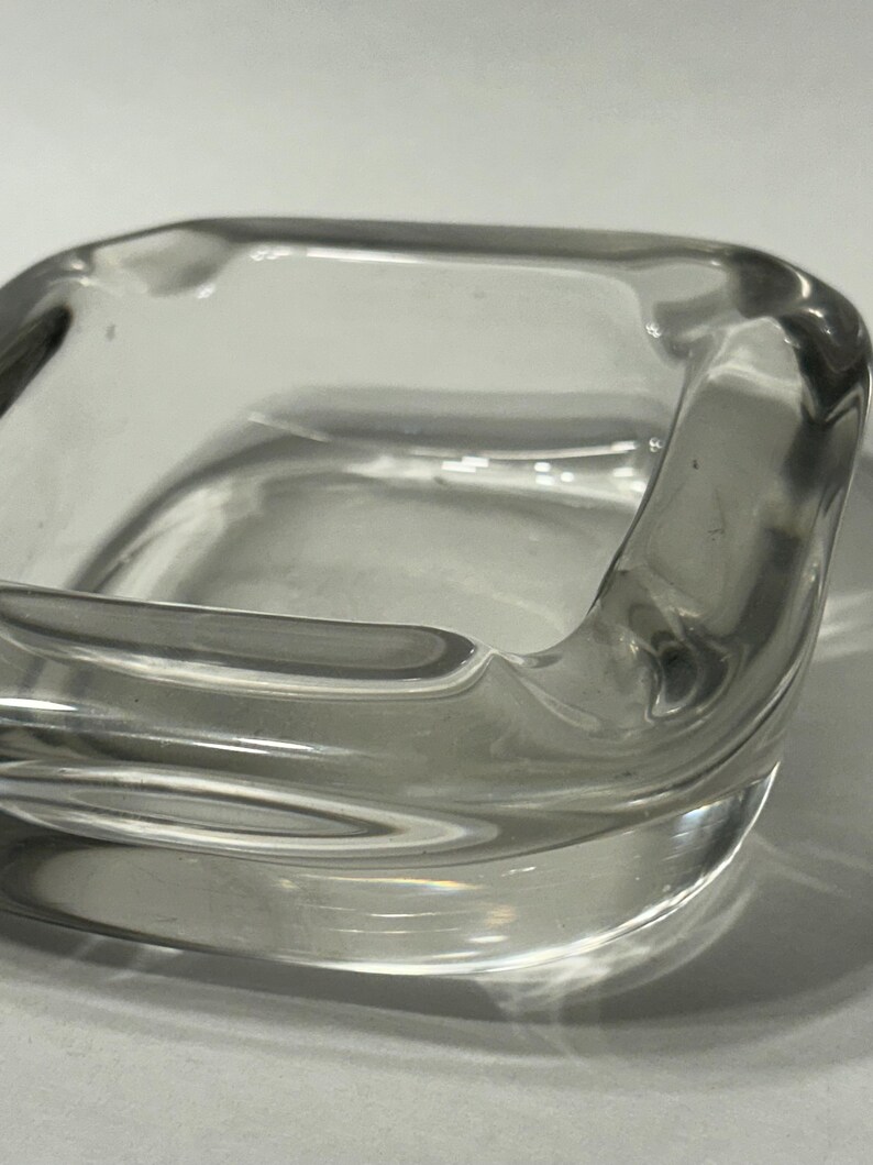Vintage Heavy Clear Glass Ashtray - Etsy