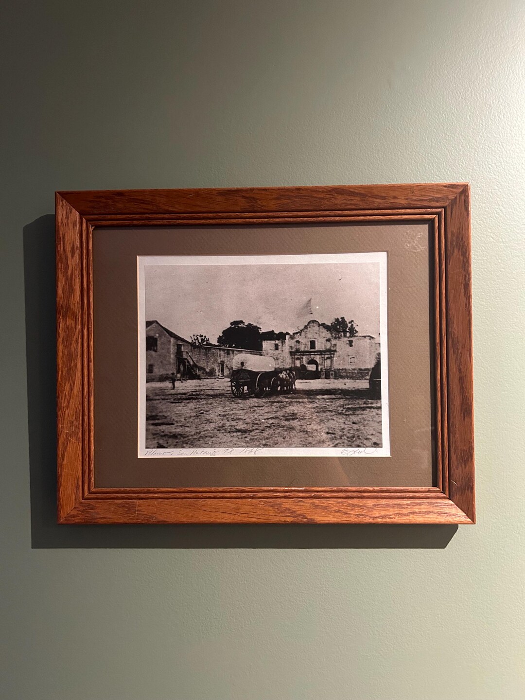 Historic Alamo: Hand-printed Black and White Photo With Mat leib Image ...