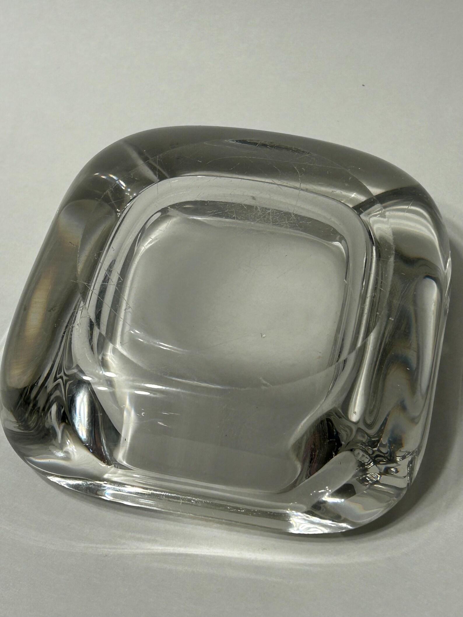Vintage Heavy Clear Glass Ashtray - Etsy