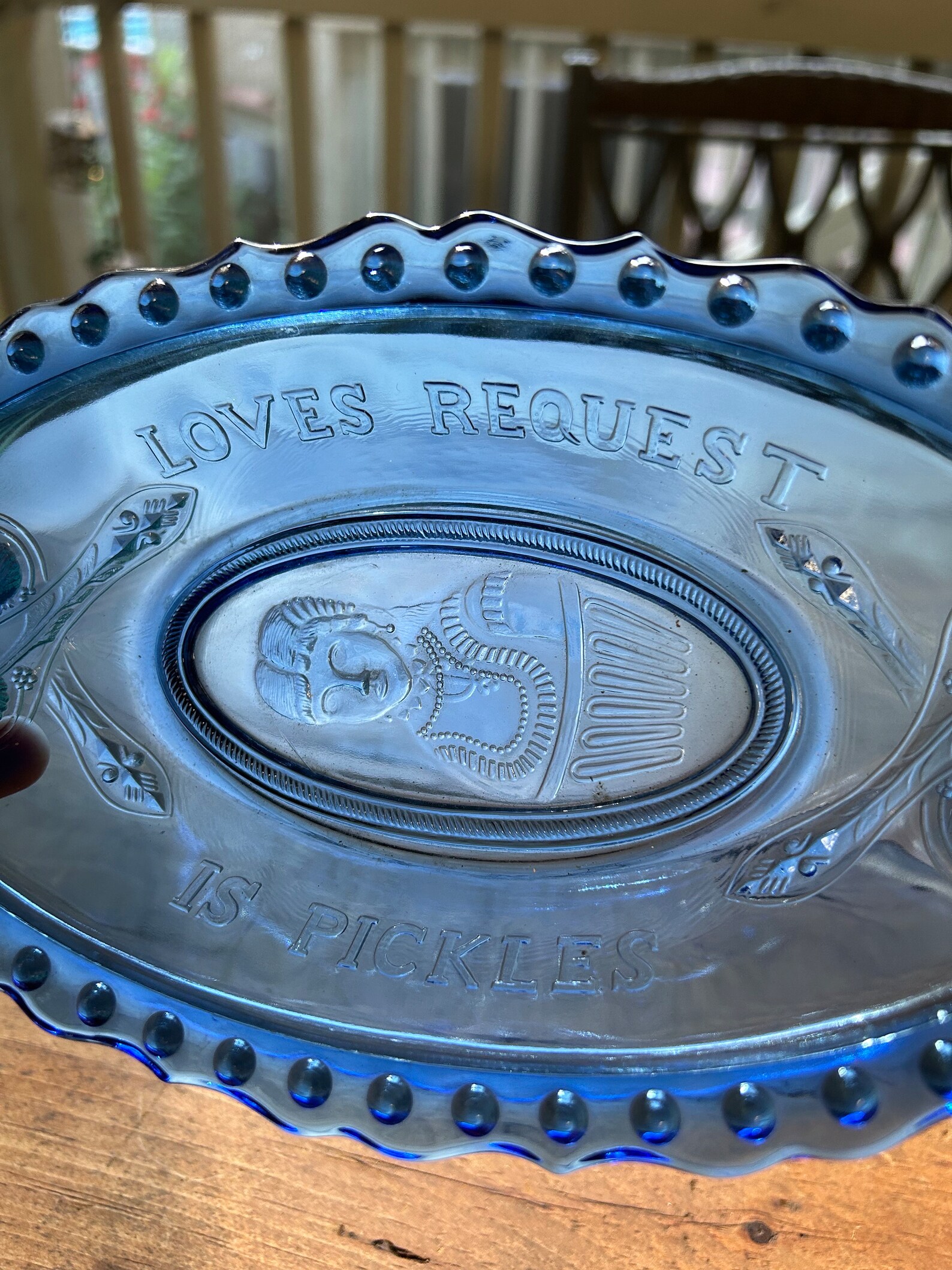 Imperial Glass Cobalt Blue Oval Pickle Plate Loves Request is Pickles ...