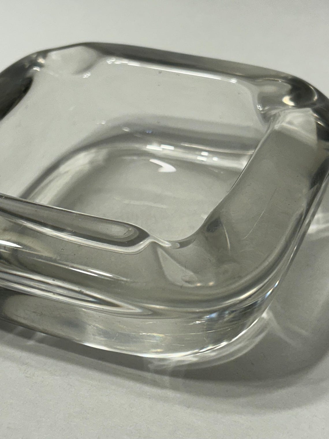 Vintage Heavy Clear Glass Ashtray - Etsy