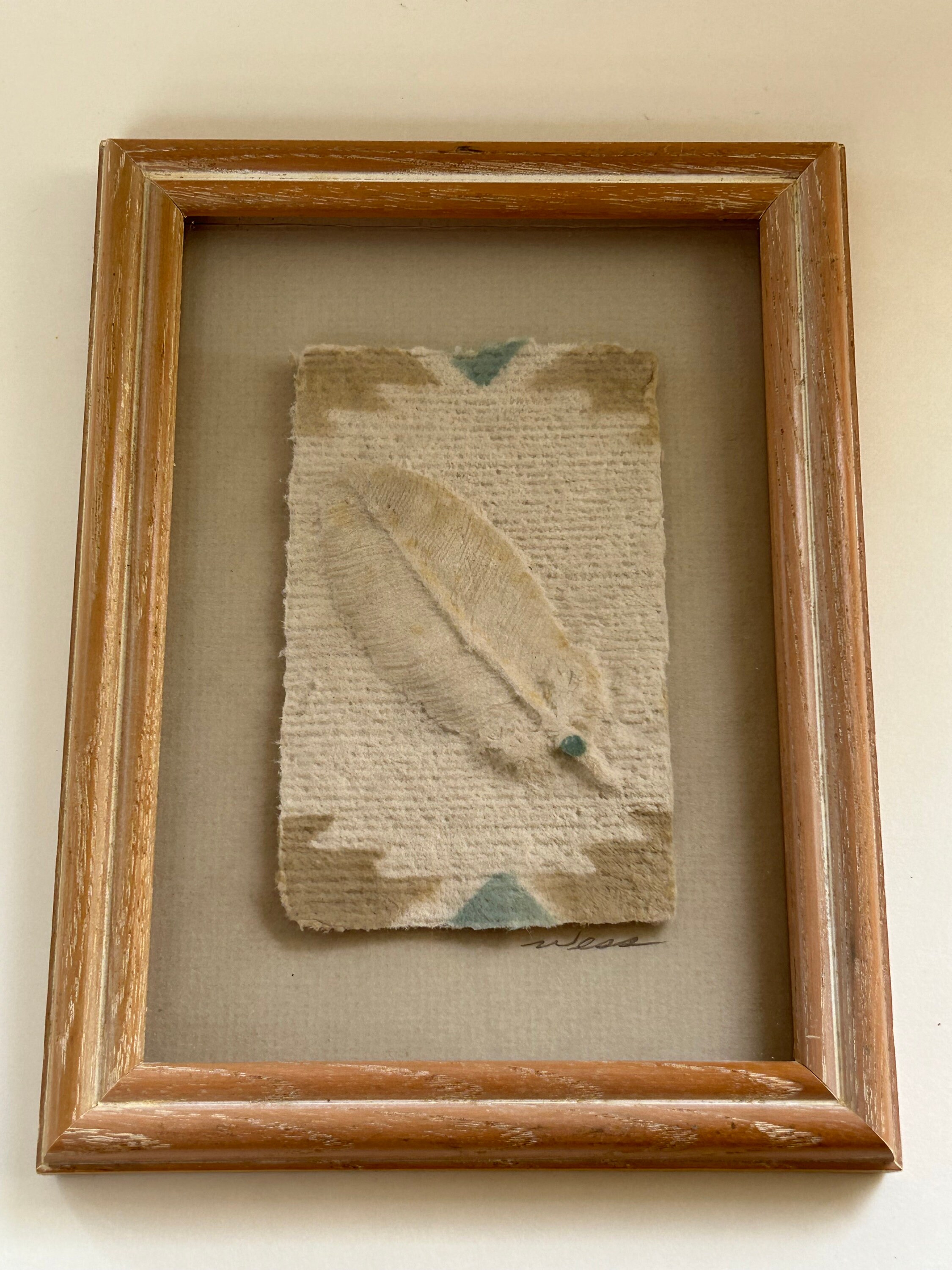 Vintage FIGI Graphics Southwest 3D Cast Paper Art Feather Signed WESS ...