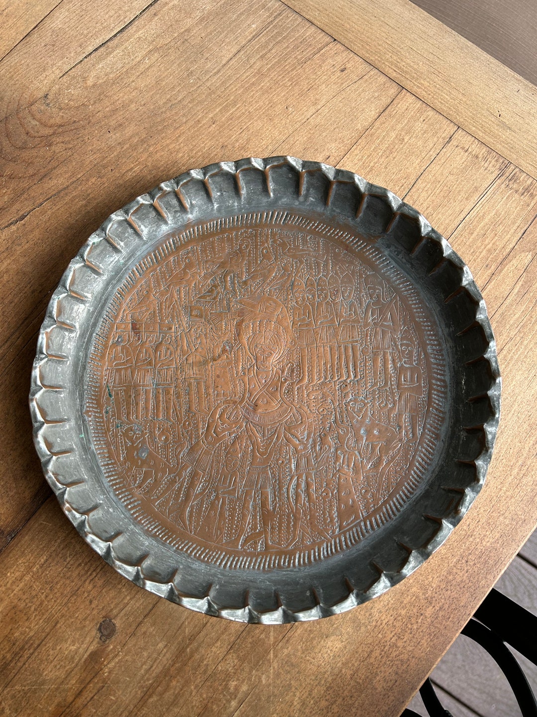 Intricately Etched Vintage Syrian Copper Plate - Etsy