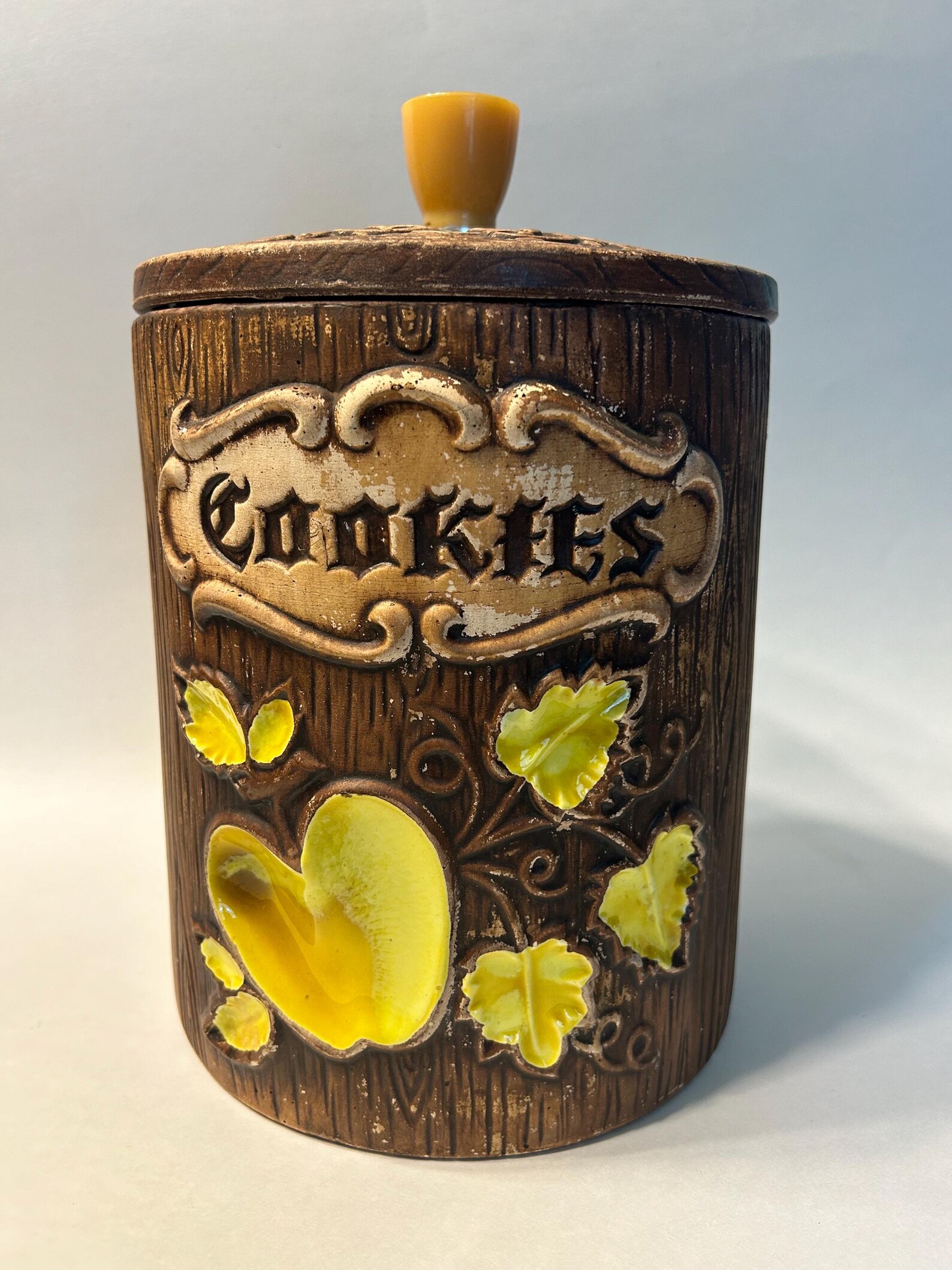 Ceramic Wood Log Cookie Jar by Treasure Craft, 1960s - Etsy