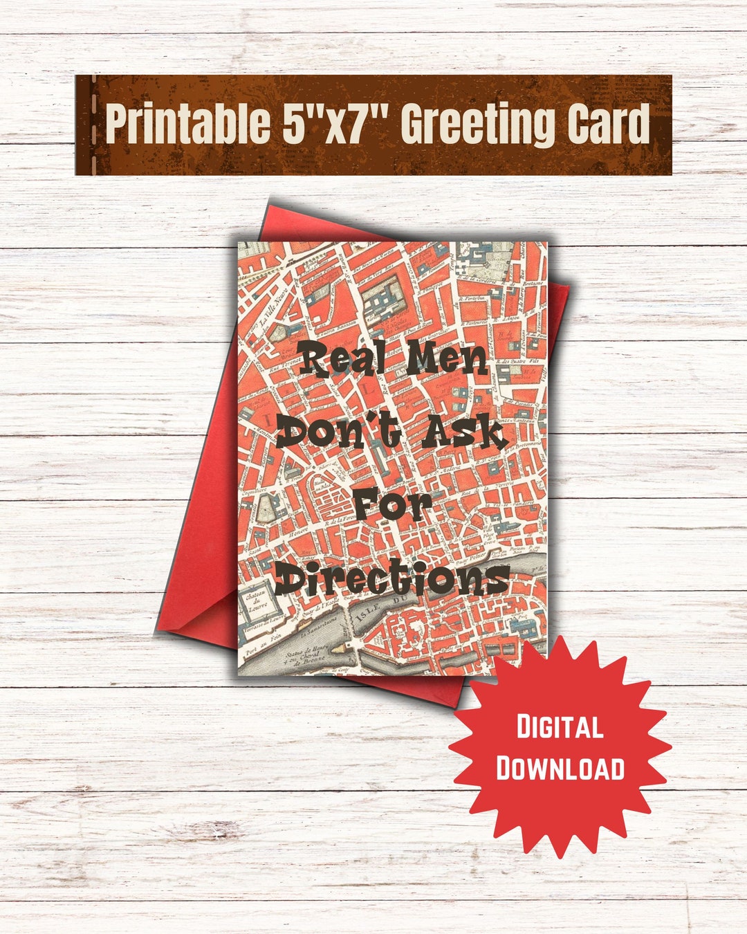Humorous Birthday Card for Men Men's Funny Birthday Card Downloadable ...