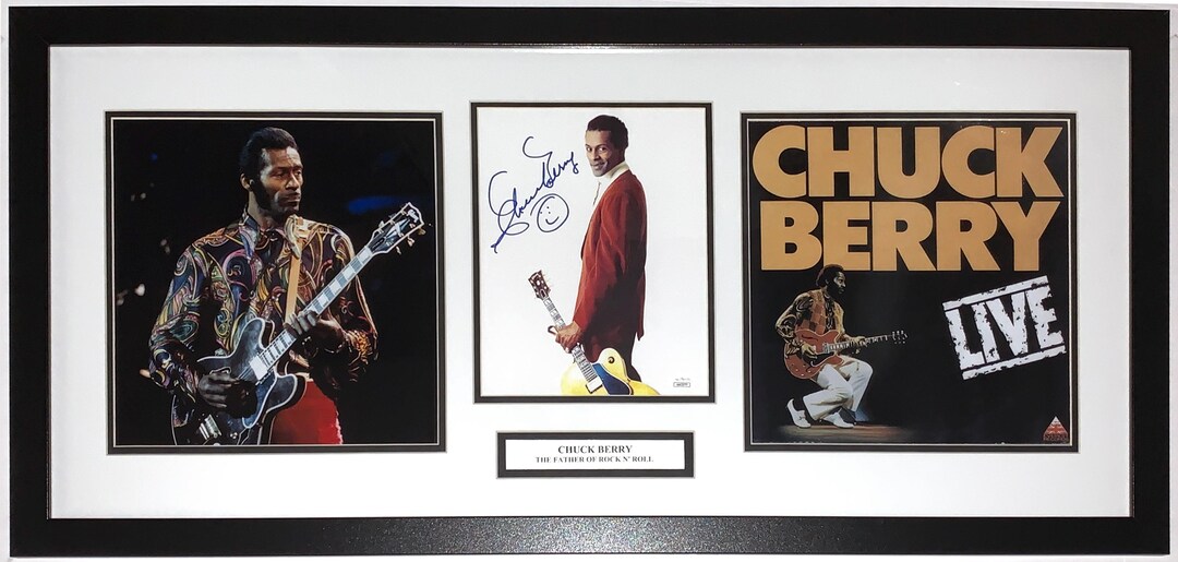 Chuck Berry Autographed Photo & Live Album: JSA Authenticated, Framed ...