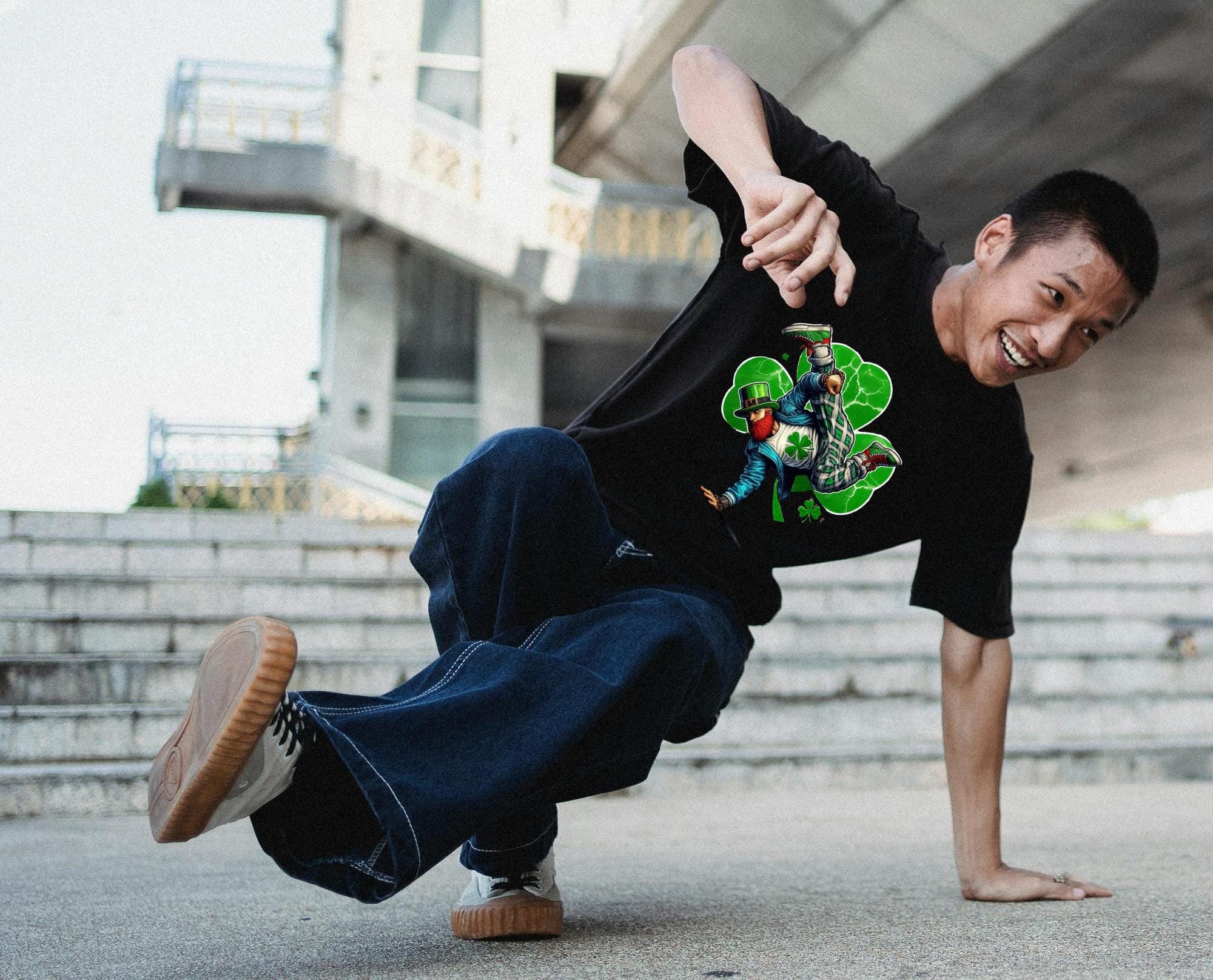 Leprechaun Bboy Breaker Shirt, Irish B-boy Breakdancer Tee, Vintage ...