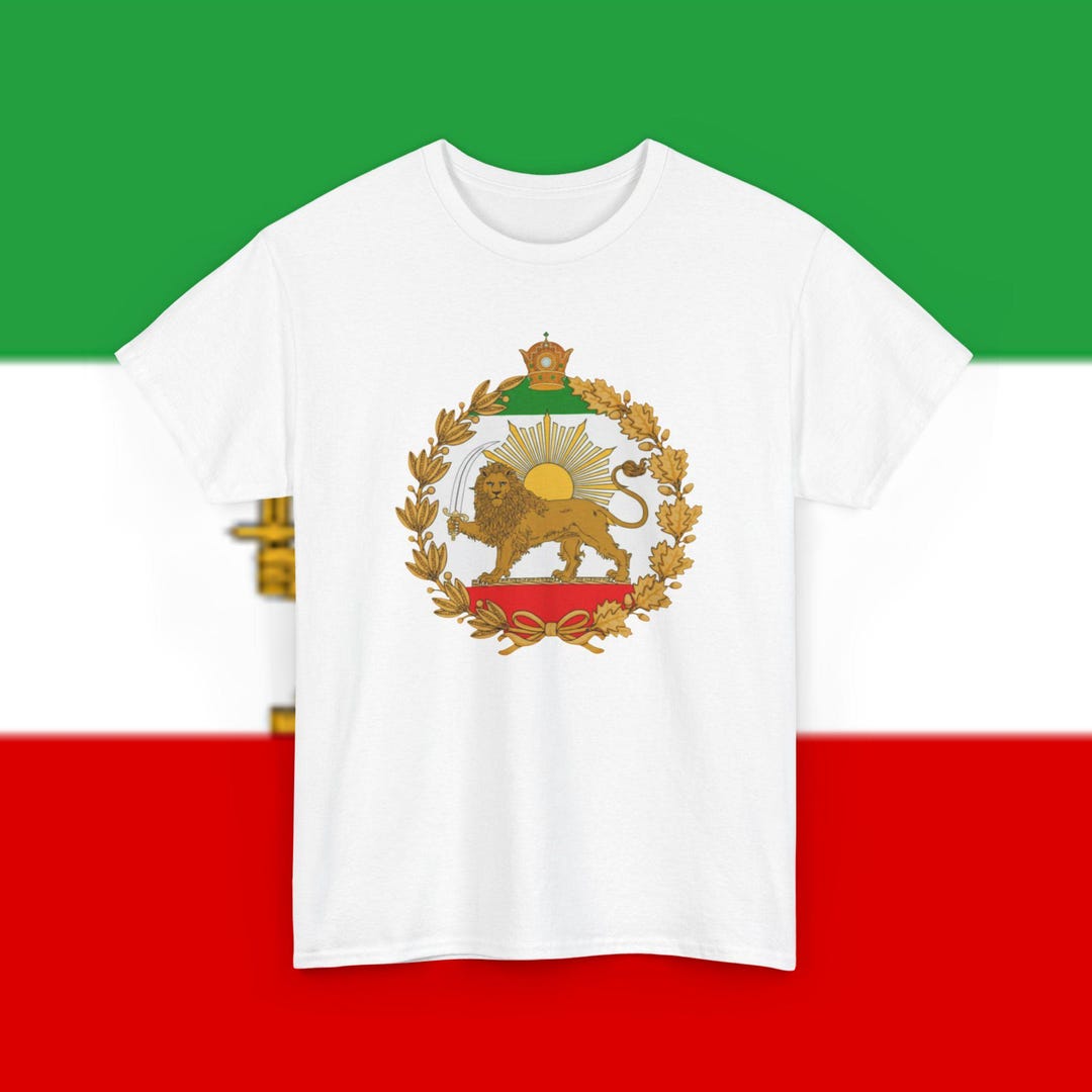 Lion Emblem Iranian Crest T-shirt | Vintage Persian Lion Tee, Persian ...