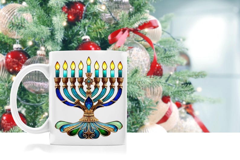 Menorah Stained Glass Ping, Chanukah Png, Jewish Festival Png, Happy ...