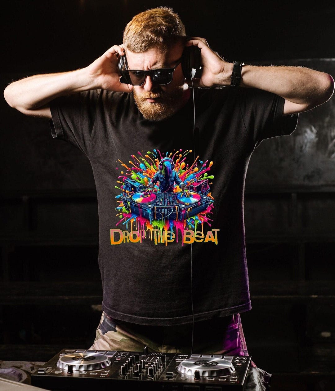 Colorful Drop the Beat DJ T-shirt House Music EDM Top Music Lover Shirt ...
