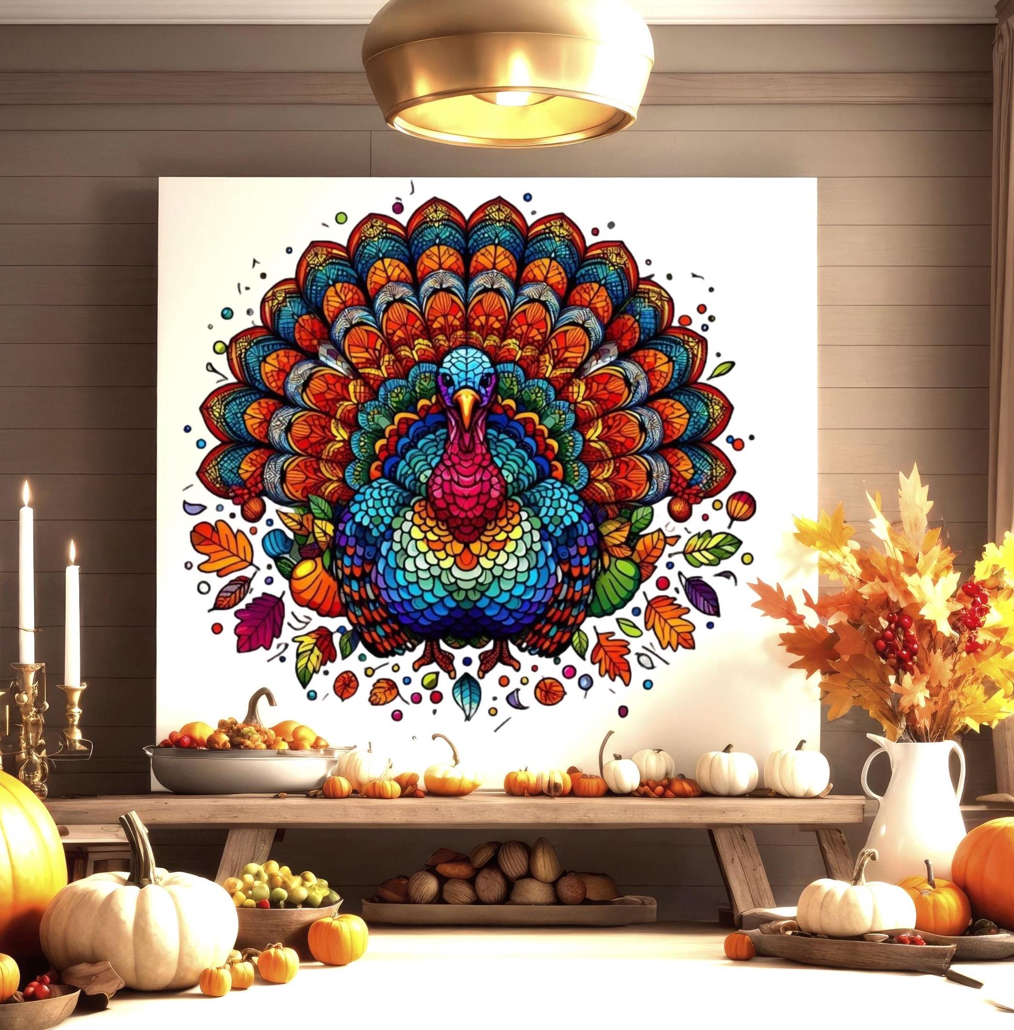 Mosaic Disco Turkey Png, Thanksgiving Turkey Png, Turkey Png,holiday ...