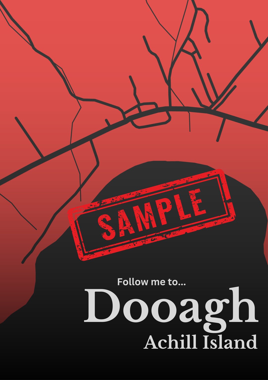 Red Map of Dooagh Achill Island - Etsy