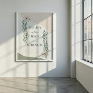 Boho Bible Verse Wall Art, Christian Home Decor, Botanical Quote ...