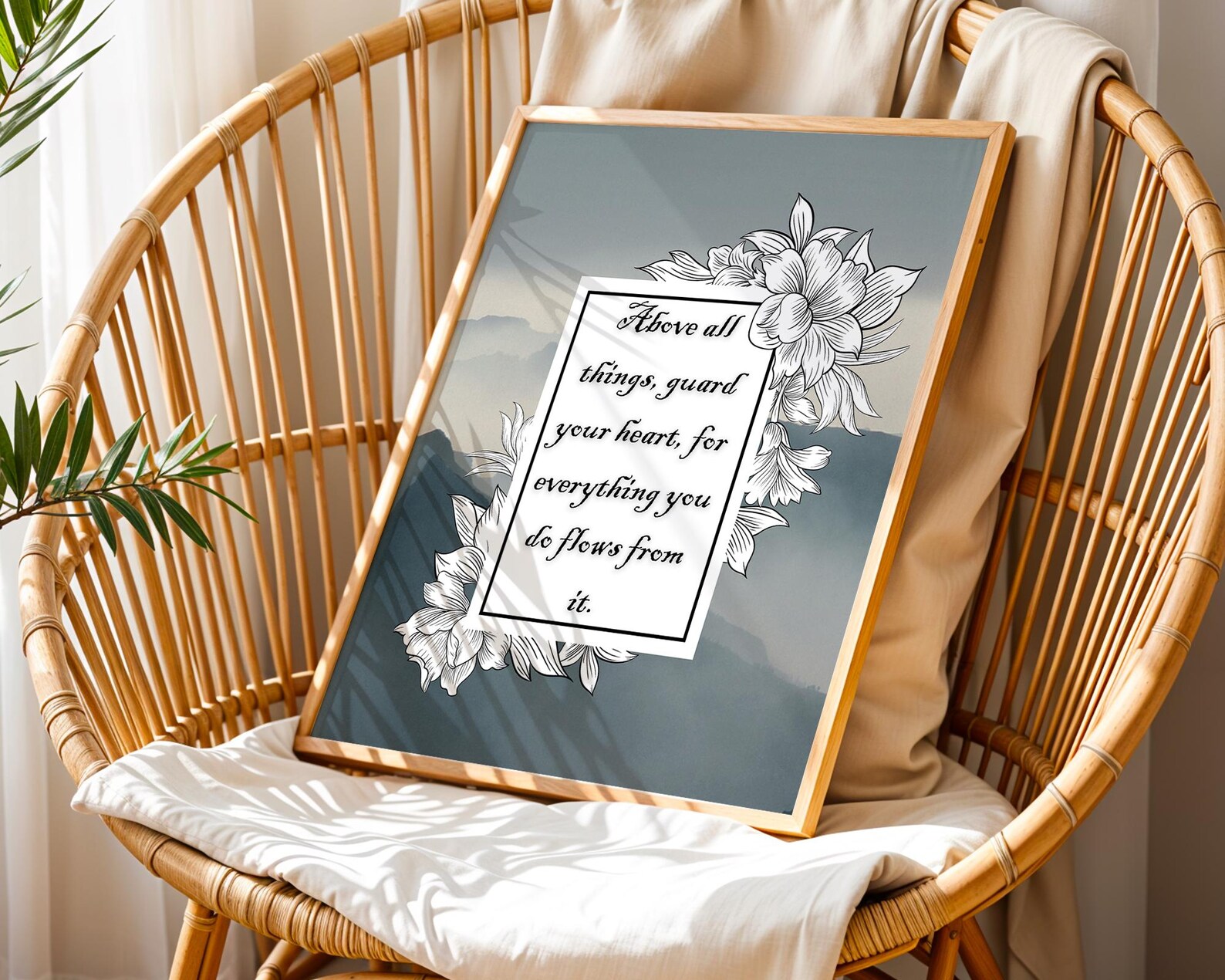 Inspirational Bible Verse Wall Art, Christian Home Decor, Quote Digital ...