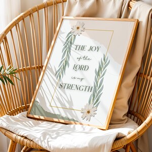 Boho Bible Verse Wall Art, Christian Home Decor, Botanical Quote ...