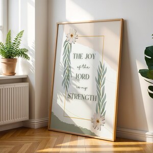 Boho Bible Verse Wall Art, Christian Home Decor, Botanical Quote ...