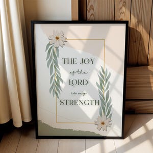 Boho Bible Verse Wall Art, Christian Home Decor, Botanical Quote ...