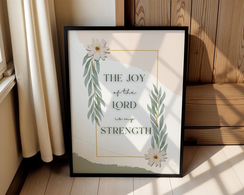 Boho Bible Verse Wall Art, Christian Home Decor, Botanical Quote ...