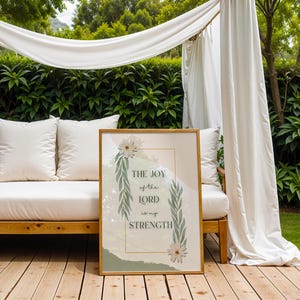 Boho Bible Verse Wall Art, Christian Home Decor, Botanical Quote ...