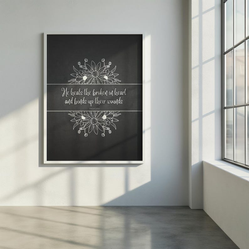 Bible Verse Chalk Art, Christian Scripture Digital Decor, Chalkboard ...