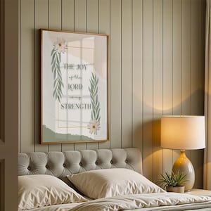 Boho Bible Verse Wall Art, Christian Home Decor, Botanical Quote ...