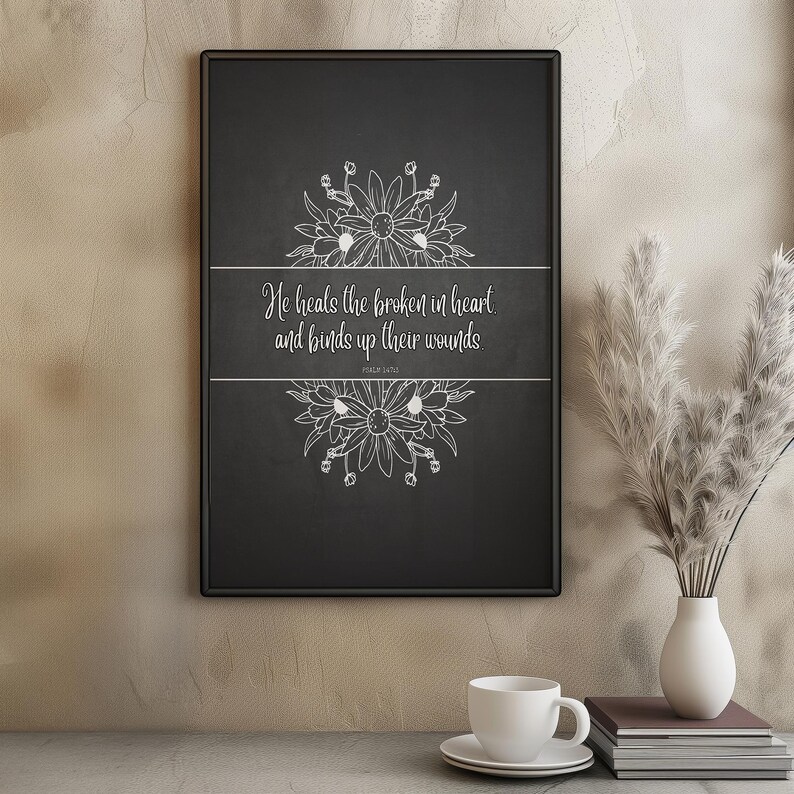 Bible Verse Chalk Art, Christian Scripture Digital Decor, Chalkboard ...