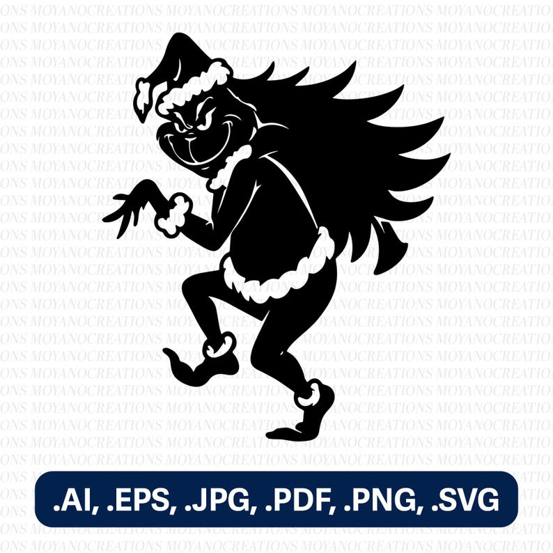 Grinch Running SVG, Grinch Running Outline PNG, Christmas Grinch ...