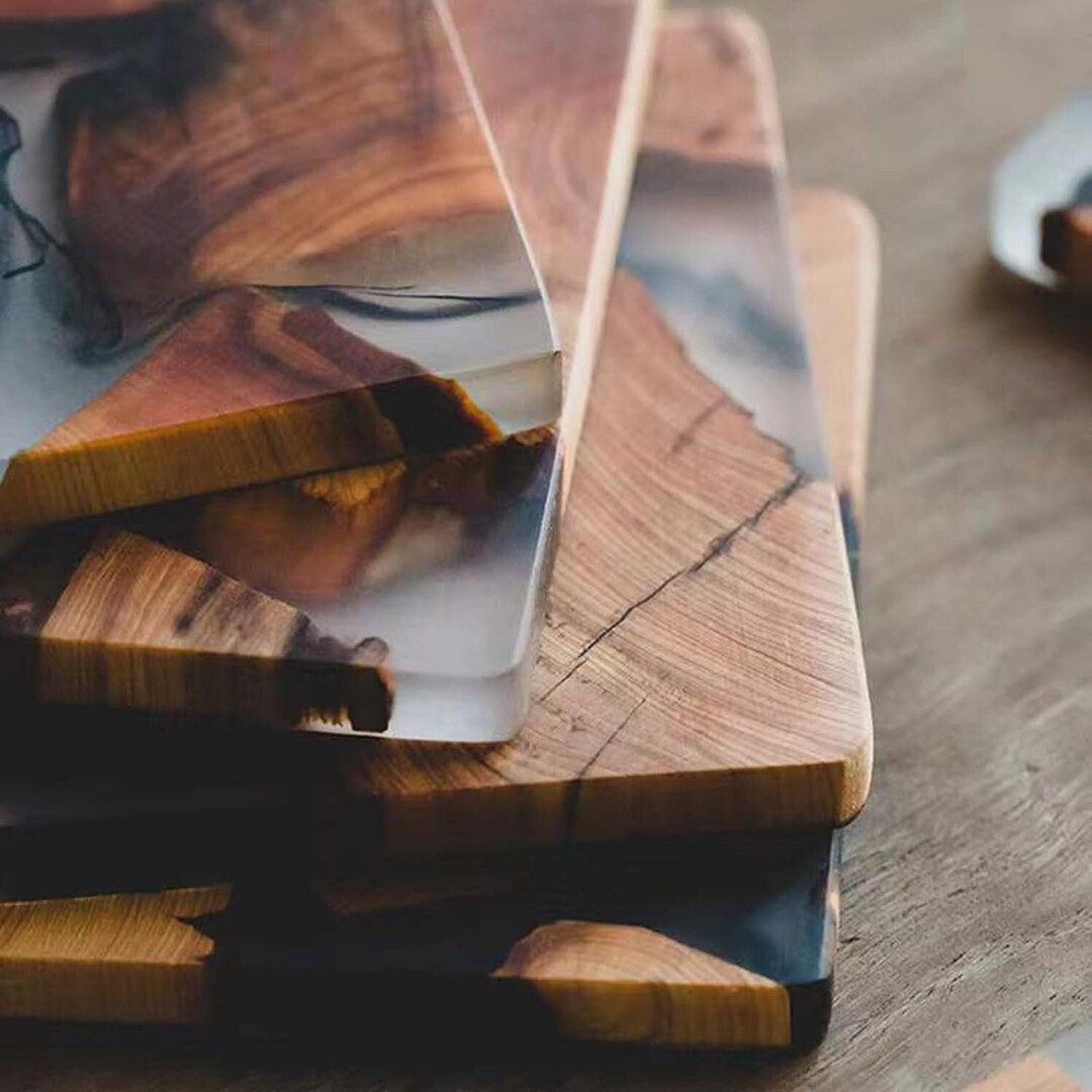 6pcs Handmade Wooden Epoxy Coaster Set, 3.5 Square Coaster Placemats - Etsy