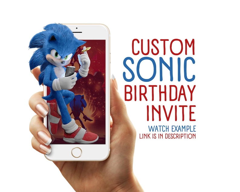 Sonic the Hedgehog Custom Video Birthday Invitation, Digital Invite ...