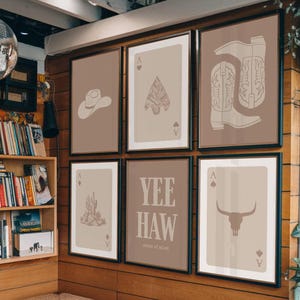 Neutral Western Decor, Cowboy Nursery Wall Art, Retro Cowgirl Poster ...