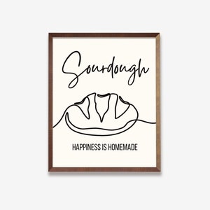 Sourdough Bread Wall Art, Rustic Farmhouse Print, Aesthetic Kitchen ...