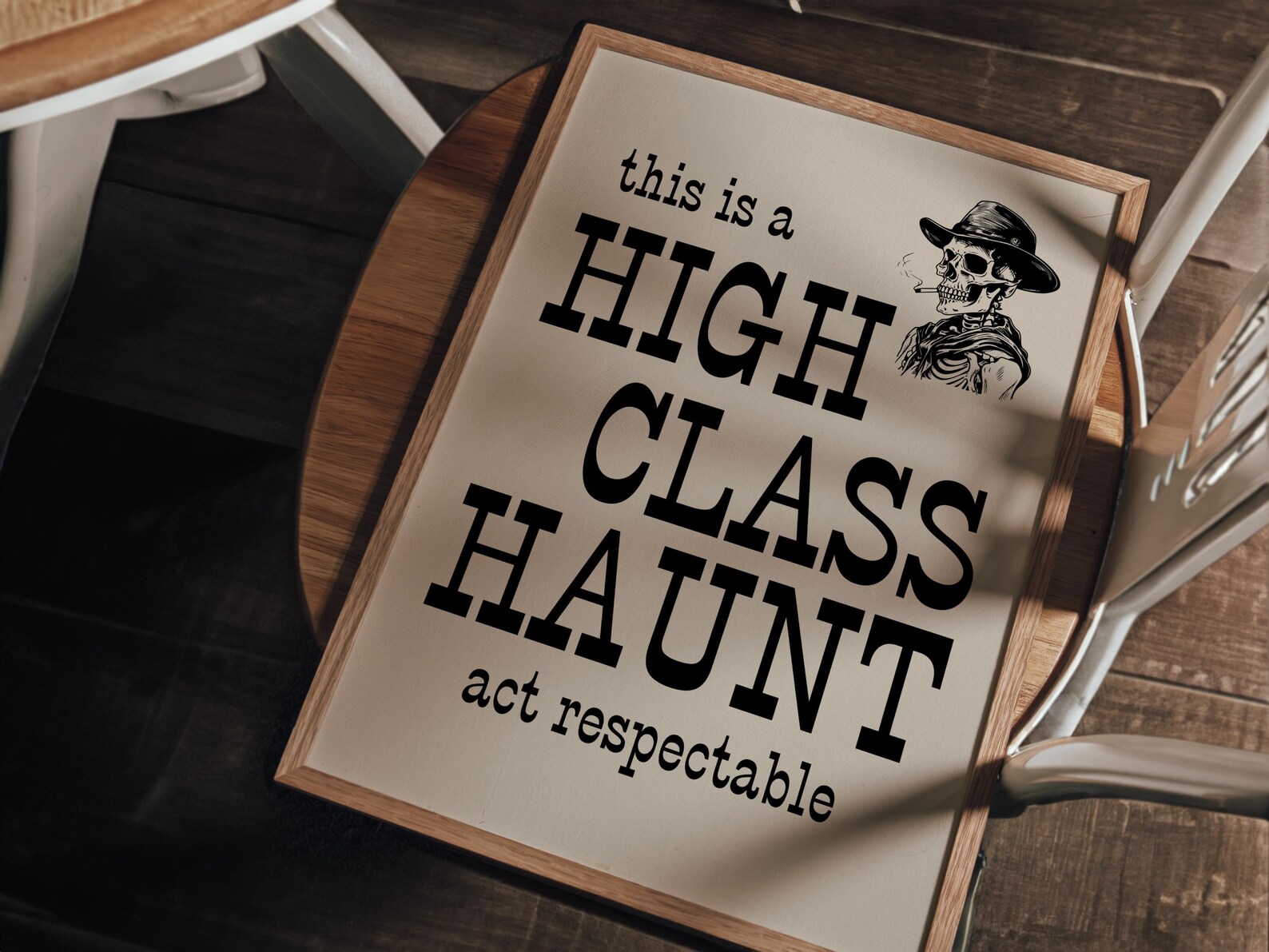 High Class Haunt Print, Spooky Western Wall Art for Gothic Cowboy Decor ...