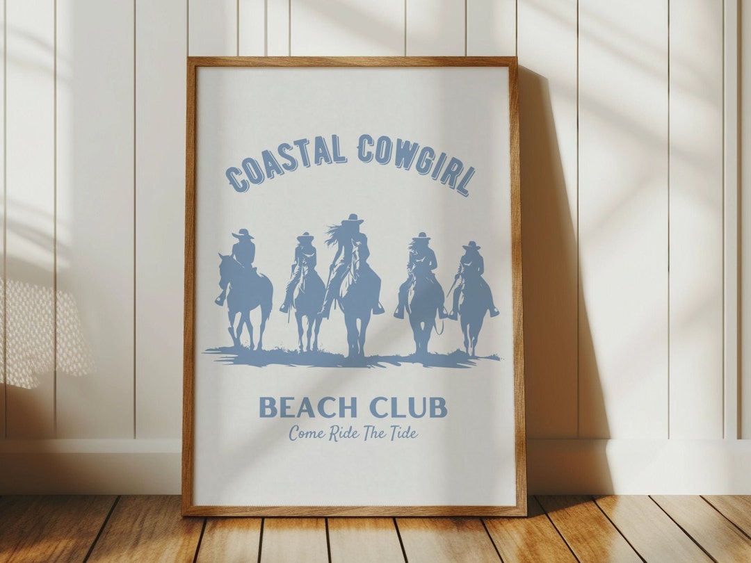 Coastal Cowgirl Print, Trendy Beachy Poster, Girly Western Wall Art ...