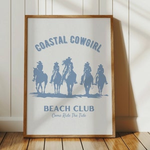 Coastal Cowgirl Print, Trendy Beachy Poster, Girly Western Wall Art ...