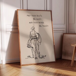 Western Print, Cowboy Quote, Minimalist Western Wall Art, Horseback ...