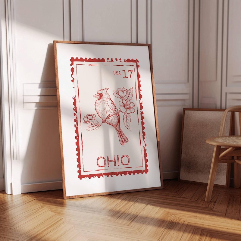 State Bird Stamp Posters - Etsy
