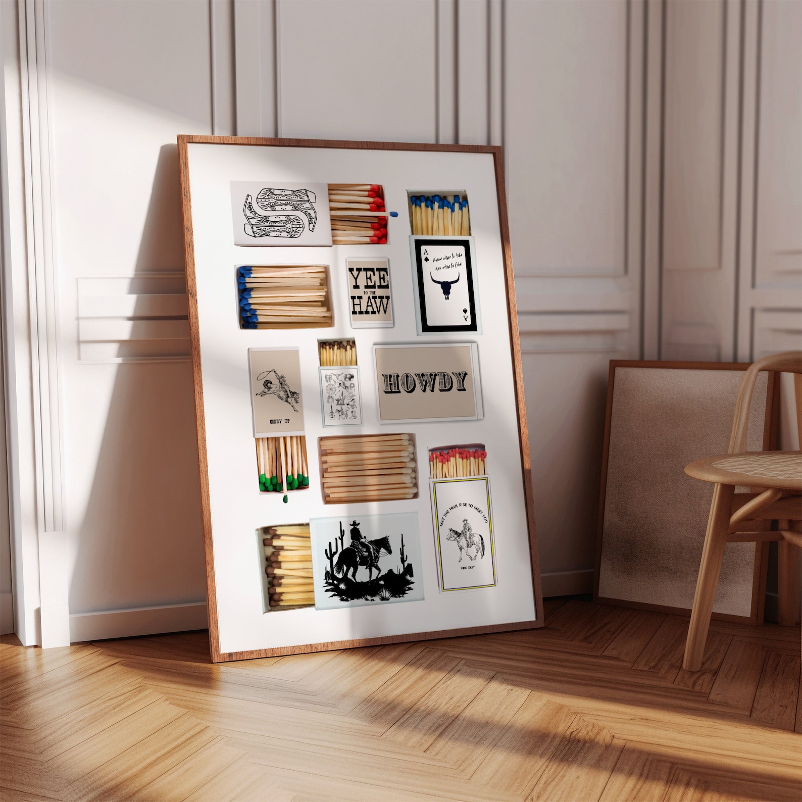 Matchbox Print Western, Trendy Matches Poster, Vintage Matchbook Wall ...