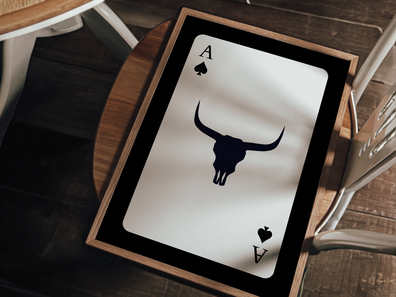 Ace of Spades Bull Skull Print, Gothic Western Wall Art for ...