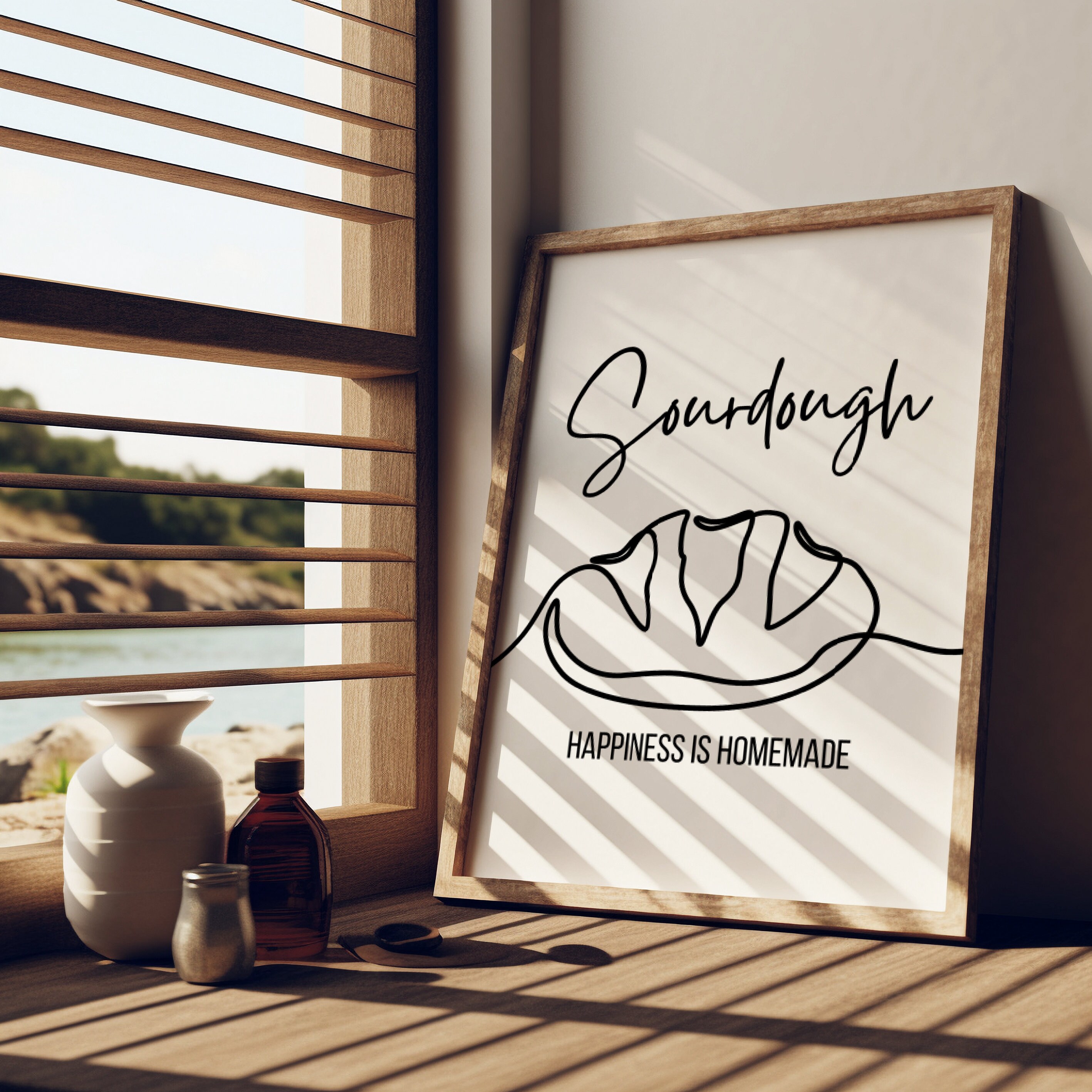 Sourdough Bread Wall Art, Rustic Farmhouse Print, Aesthetic Kitchen ...