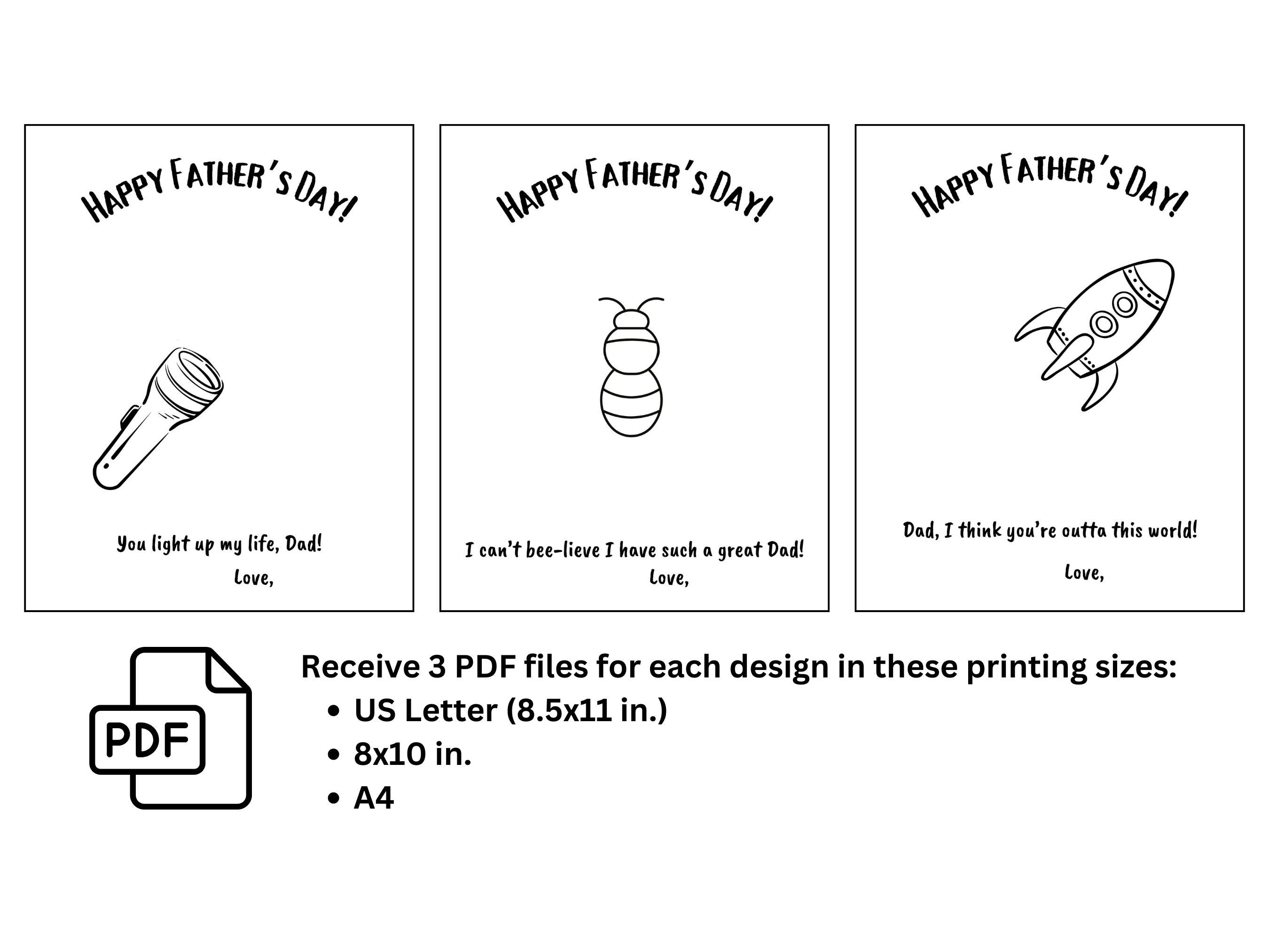 Father's Day Handprint Printable, Set of 3 Kids, DIY Craft Gift, Gift ...