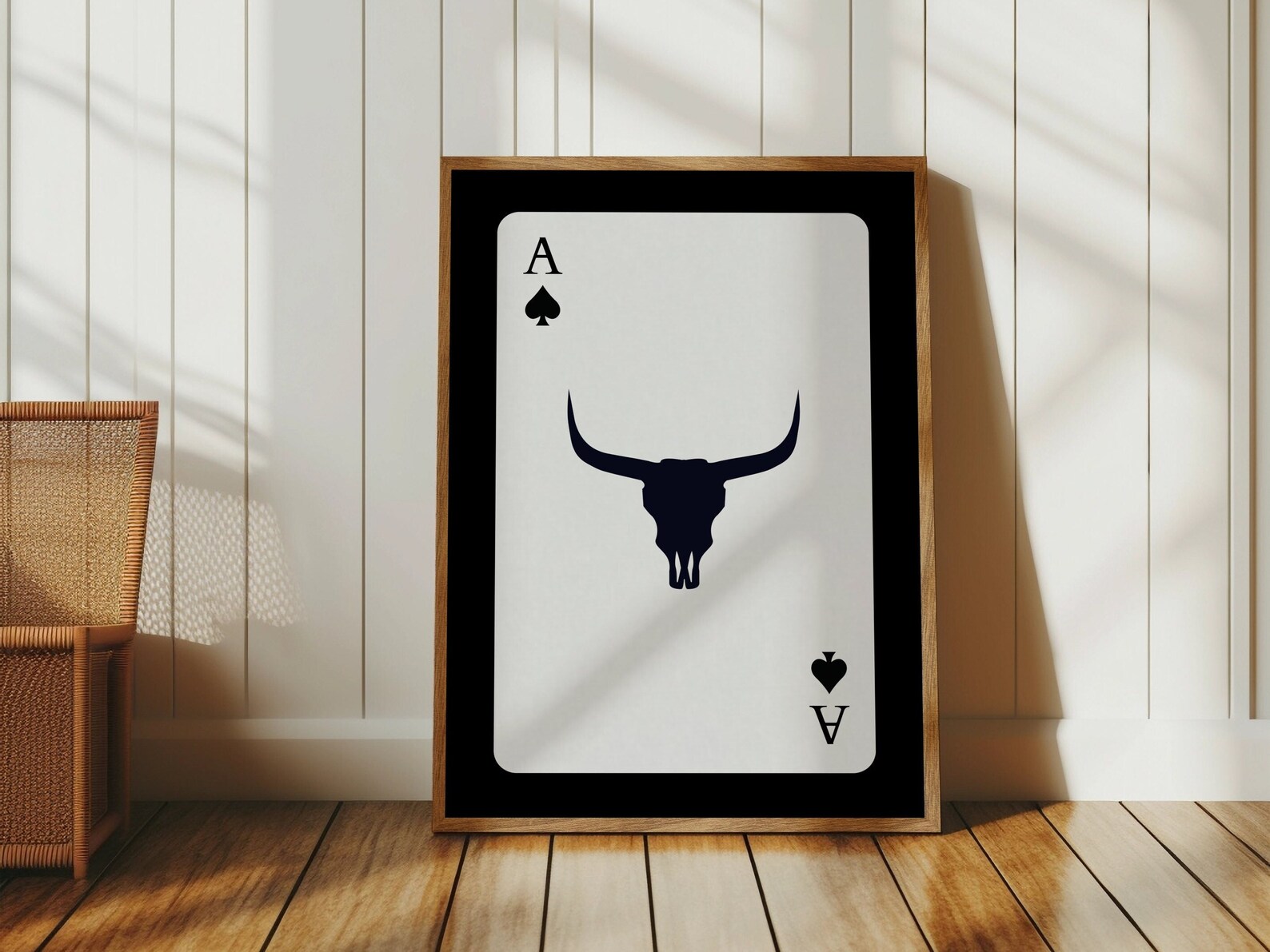 Bull Skull Wall Art, Ace of Spades Print, Western Art Print ...