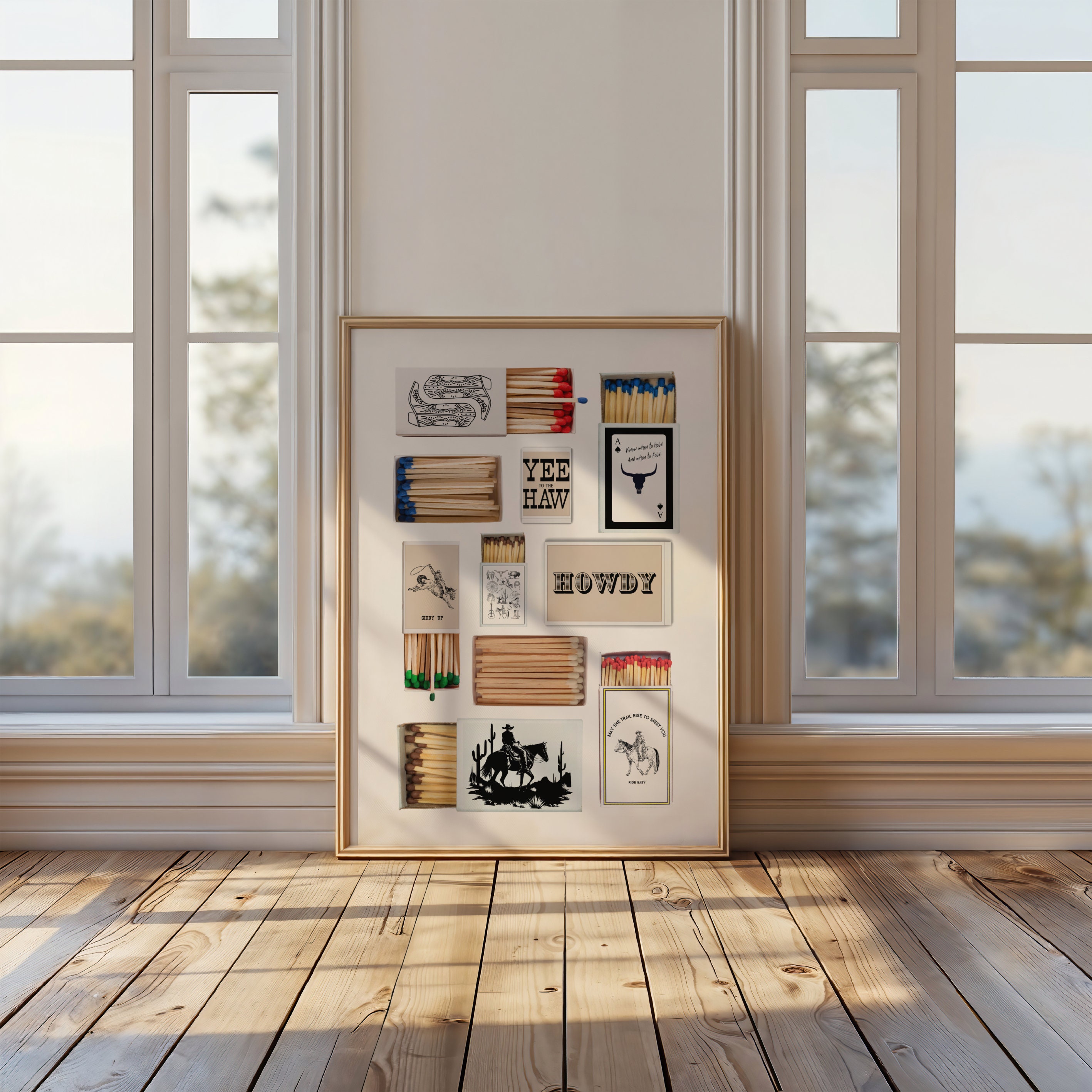 Matchbox Print Western, Trendy Matches Poster, Vintage Matchbook Wall ...